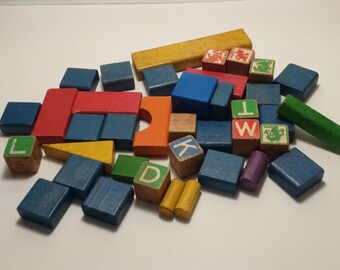 Vintage toy blocks | Etsy