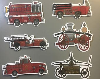 Fire truck stickers | Etsy