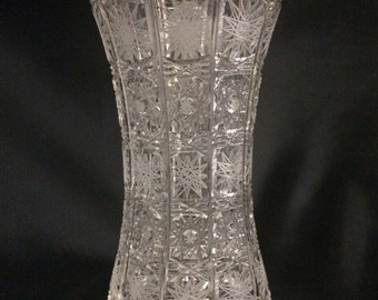 Czech crystal vase | Etsy