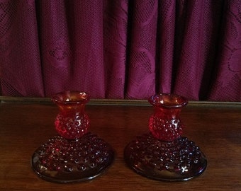 Fenton candlesticks | Etsy