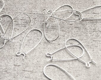 Kidney ear wires loop earring hooks with closure 50 pieces