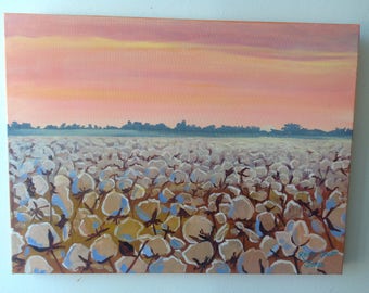 Louisiana Cotton Field print 11 x 14 art print of original