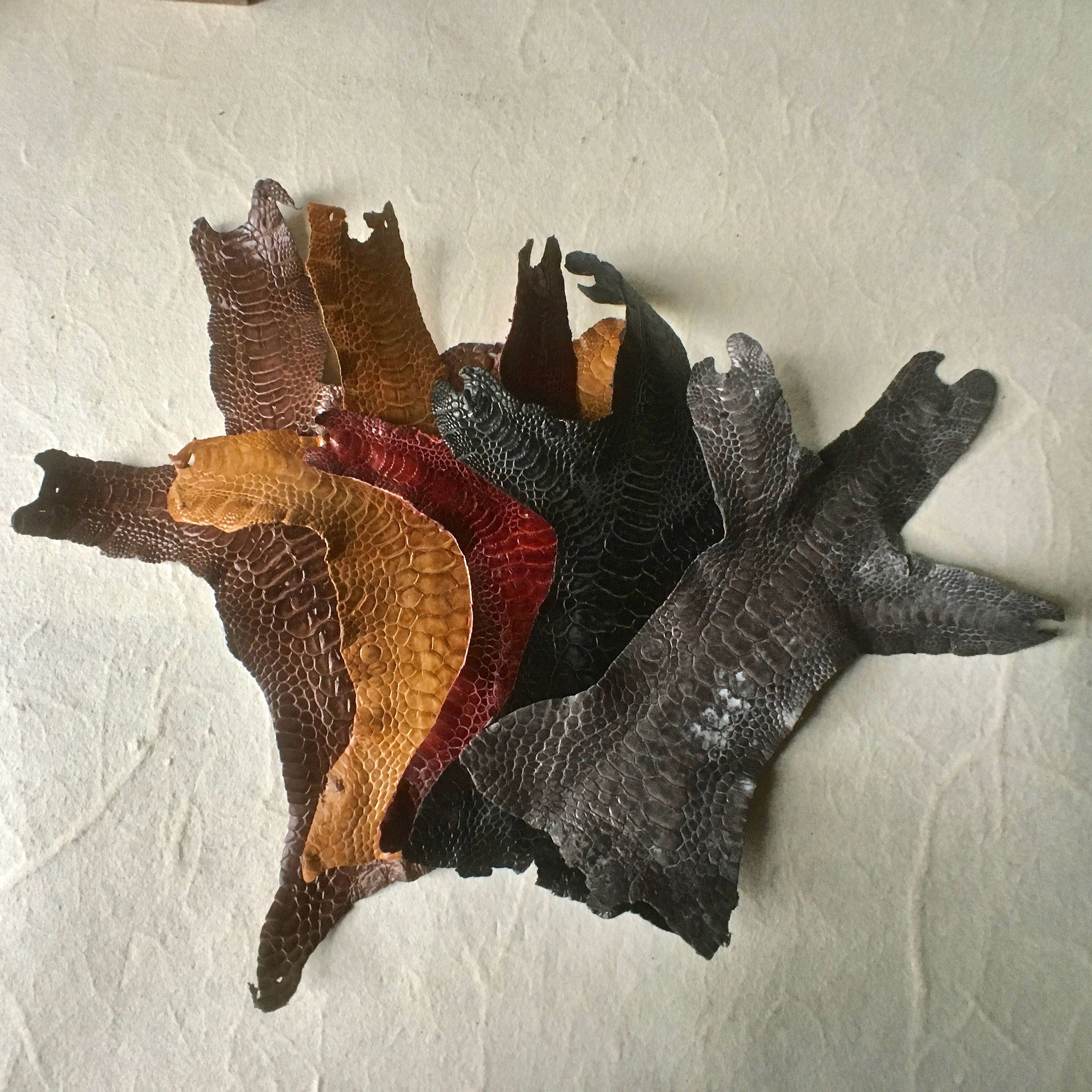 Exotic Chicken Foot Leather for Crafts Bookbinding and Sewing