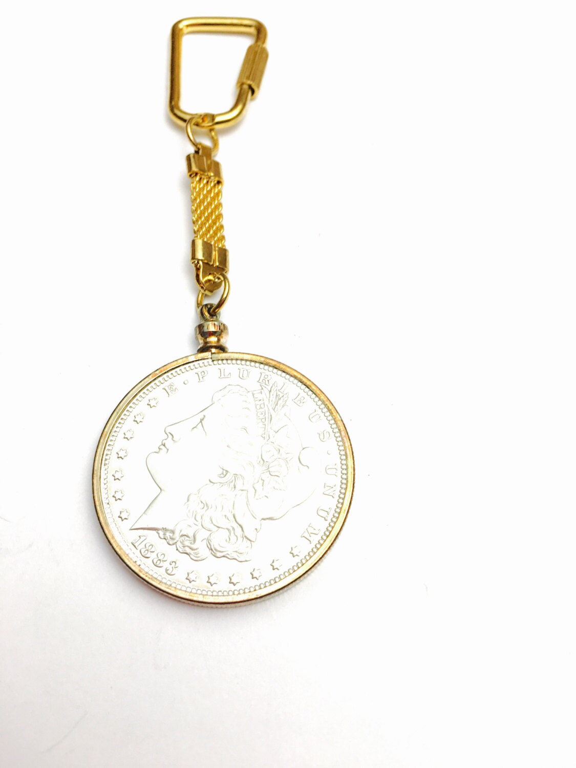 1883 Morgan Silver dollar keychain 90% Silver vintage coin