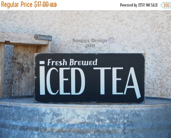 HUGE SALE Fresh Brewed ICED Tea Sign Kitchen by snappydesign