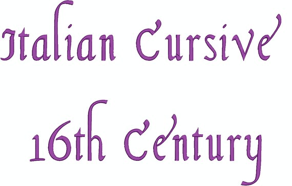 Italian Cursive Script Machine Embroidery Font Upper Case