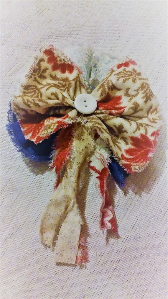 Items similar to Large Hair Bow, Hair Accessory, Tattered Hair Bow ...