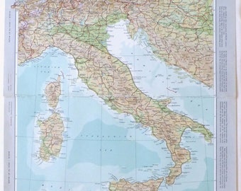 Vintage map of italy | Etsy