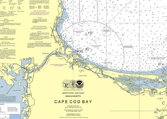 Cape Cod Bay 2013 Nautical Map Duxbury Plymouth