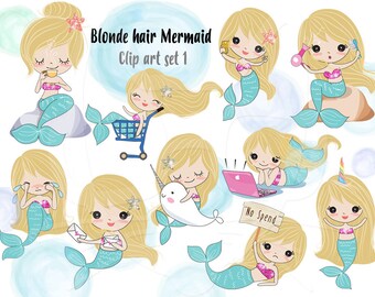 Clip art mermaid | Etsy