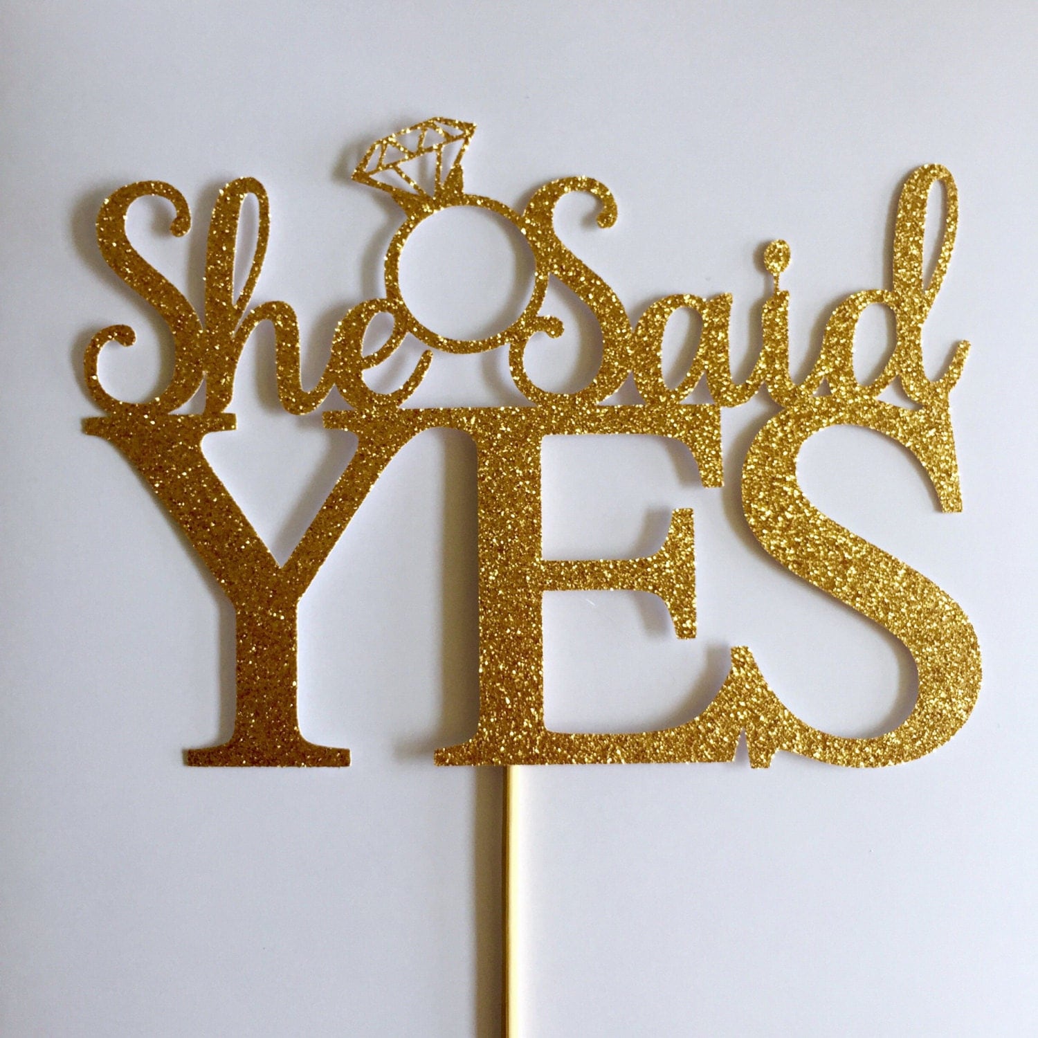 She Said Yes Cake Topper Engaged Cake Topper Engagement
