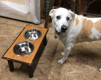 Rustic dog feeder | Etsy