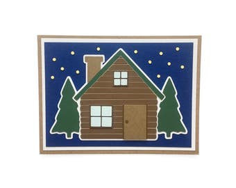 Cabin birthday card | Etsy