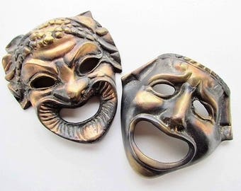 Comedy tragedy masks | Etsy
