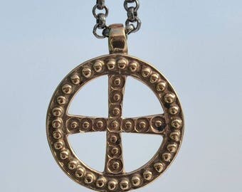 Solar cross pendant | Etsy