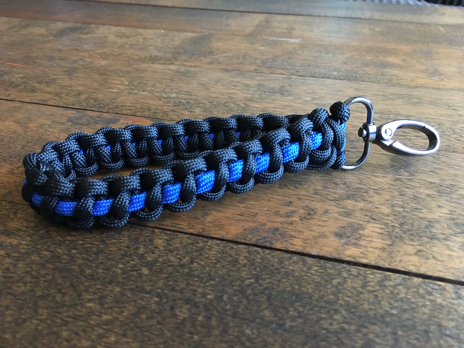 Thin Blue Line Paracord Keychain
