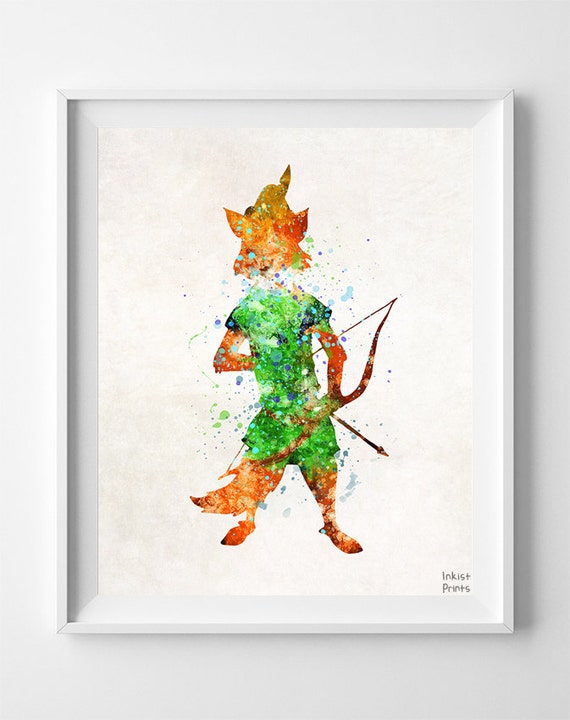Robin Hood Robin Hood Print Robin Hood Art Watercolor