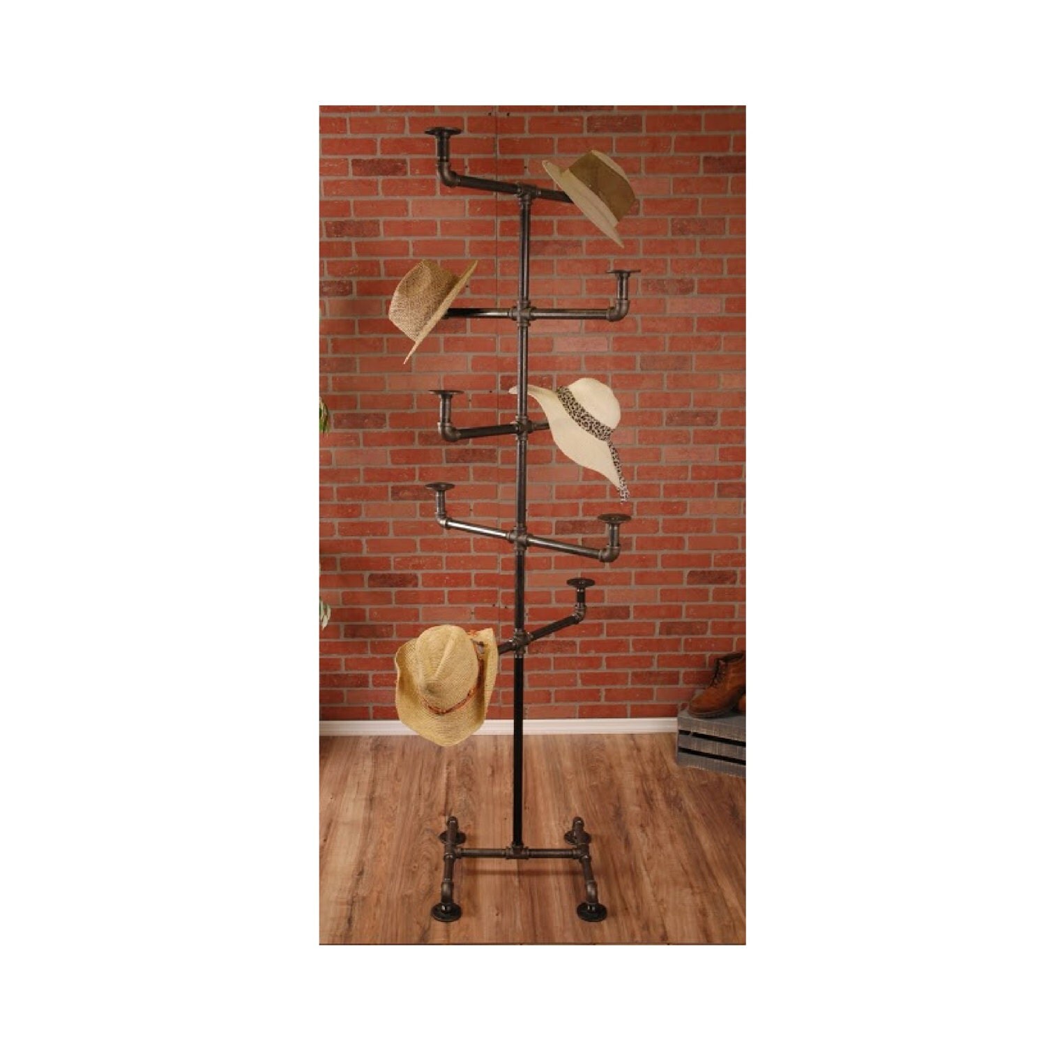 Heavy Duty Pipe Hat Rack Hat Stand Industrial Style Hat