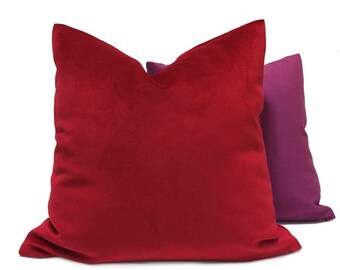 Red velvet cushion | Etsy