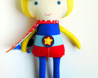 Superhero rag dolls in nautical look toddler gift toy sailor