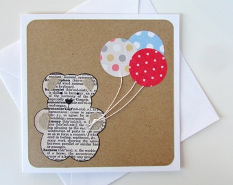 Teddy bear card | Etsy