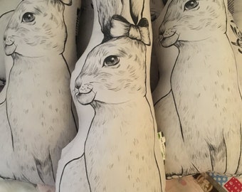 Rabbit cushion | Etsy