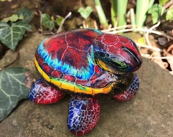 Turtle painted rock | Etsy