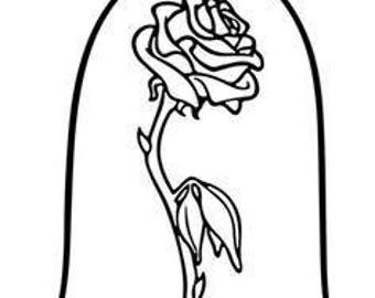Enchanted rose decal | Etsy