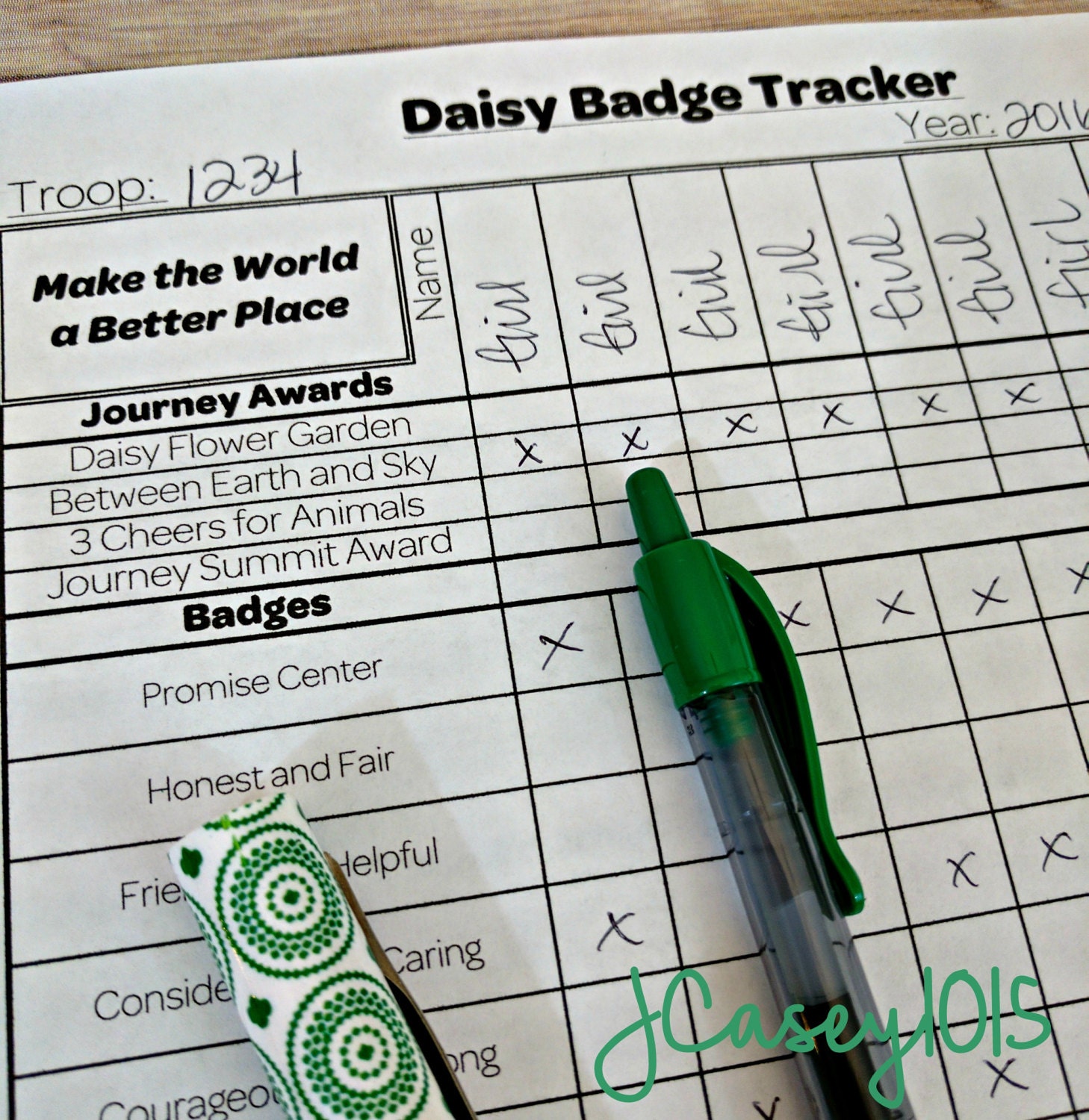 Daisy Troop Badge Tracker Daisy Troop Badge Tracker
