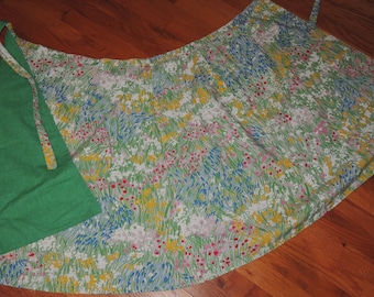 Reversible Wrap Skirt Girl PDF Sewing Pattern Fabric Flower