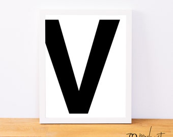 Monogram letter v | Etsy