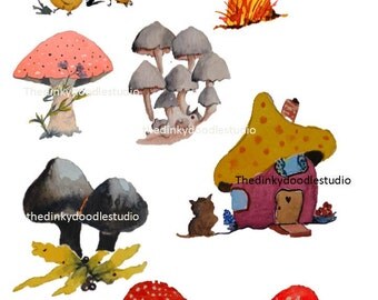 Toadstool clip art | Etsy