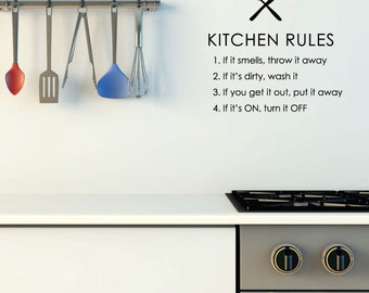 Kitchen rules sign | Etsy