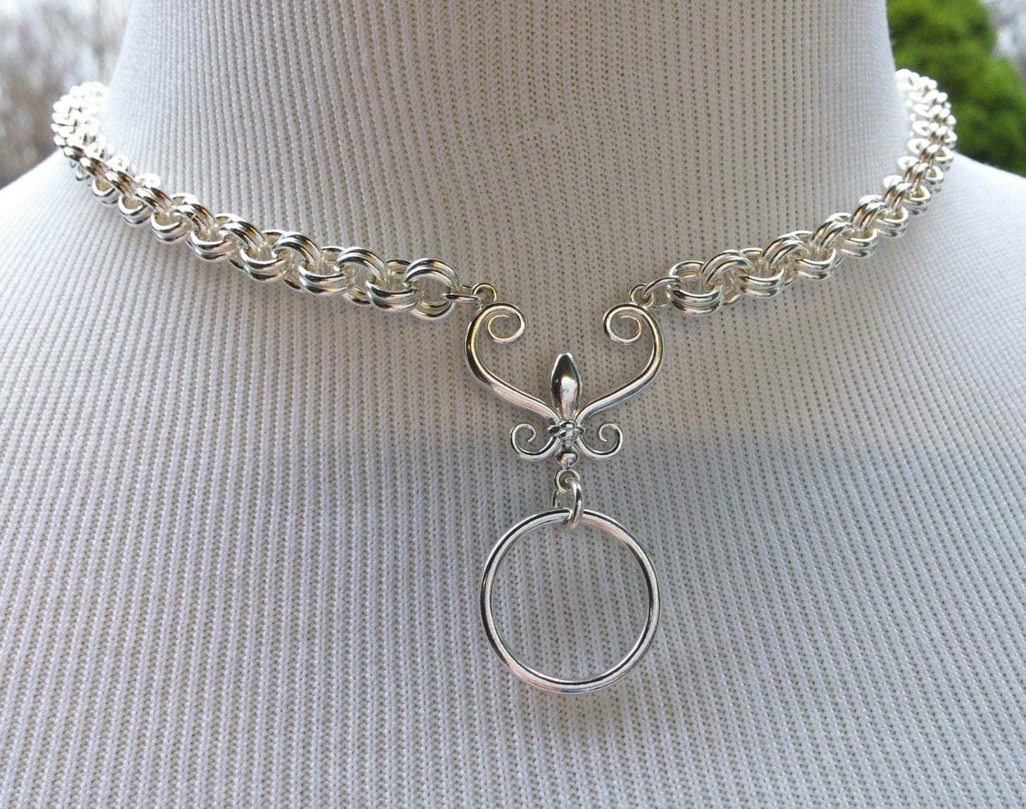 925 Sterling Silver Discreet BDSM Slave Collar Chainmaille