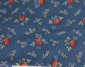 Blue rose fabric | Etsy