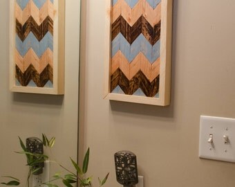 Blue Ombre Chevron Print / Ocean Printable / Chevron Wall Art