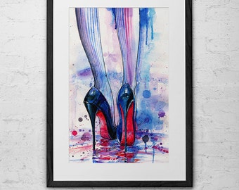 High heel paintings | Etsy