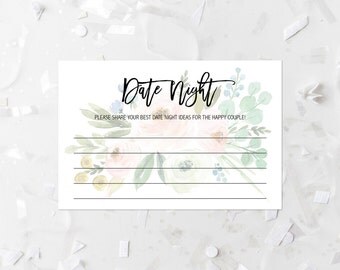 Printable Date Night Cards Printable Bridal Shower Game Date