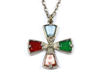 Stone cross pendant | Etsy