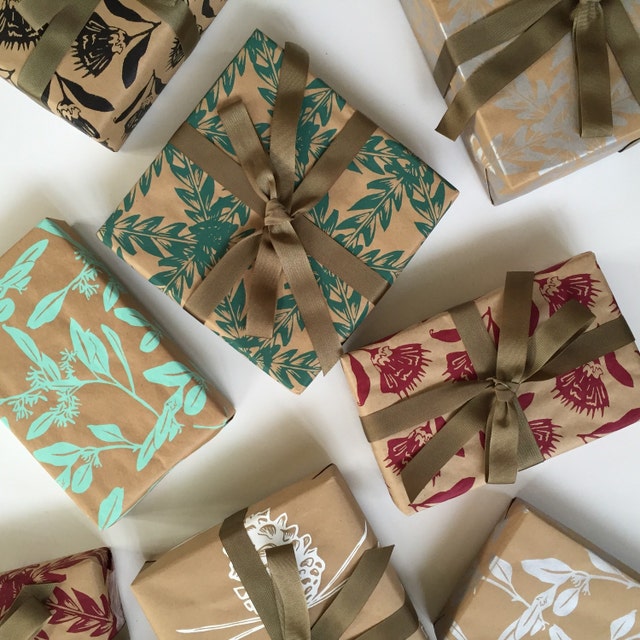 Screen Printed Linens and Wrapping Paper by BonnieKayeStudio