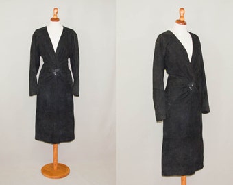 Suede leather dress | Etsy