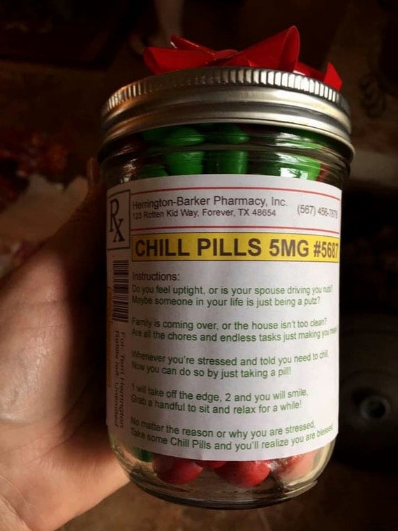 Customizable Chill Pill Label Digital File Gag Gift Label