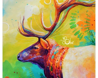 Elk painting | Etsy