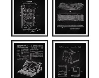 Computer Geek Wall Art Poster Set of 4 No.1 Computer Room