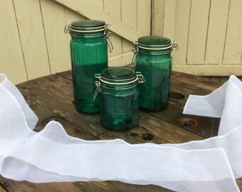 Green canning jars | Etsy
