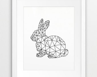 Geometric rabbit | Etsy