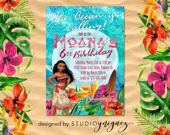 Invitación de moana | Etsy