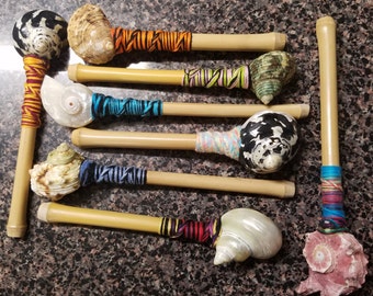 Unique seashell pipe related items | Etsy