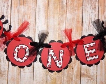 Items similar to Hot Pink Lime Green and Black LadyBug Happy Birthday ...