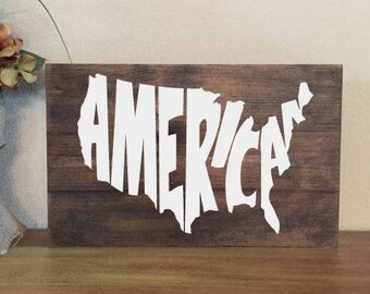 America wood sign | Etsy